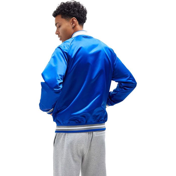 Blue Satin Varsity Jacket